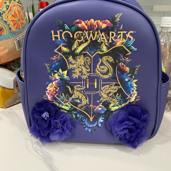 Bags | Harry Potter Hogwarts Purple Backpack With Floral Crest | Poshmark